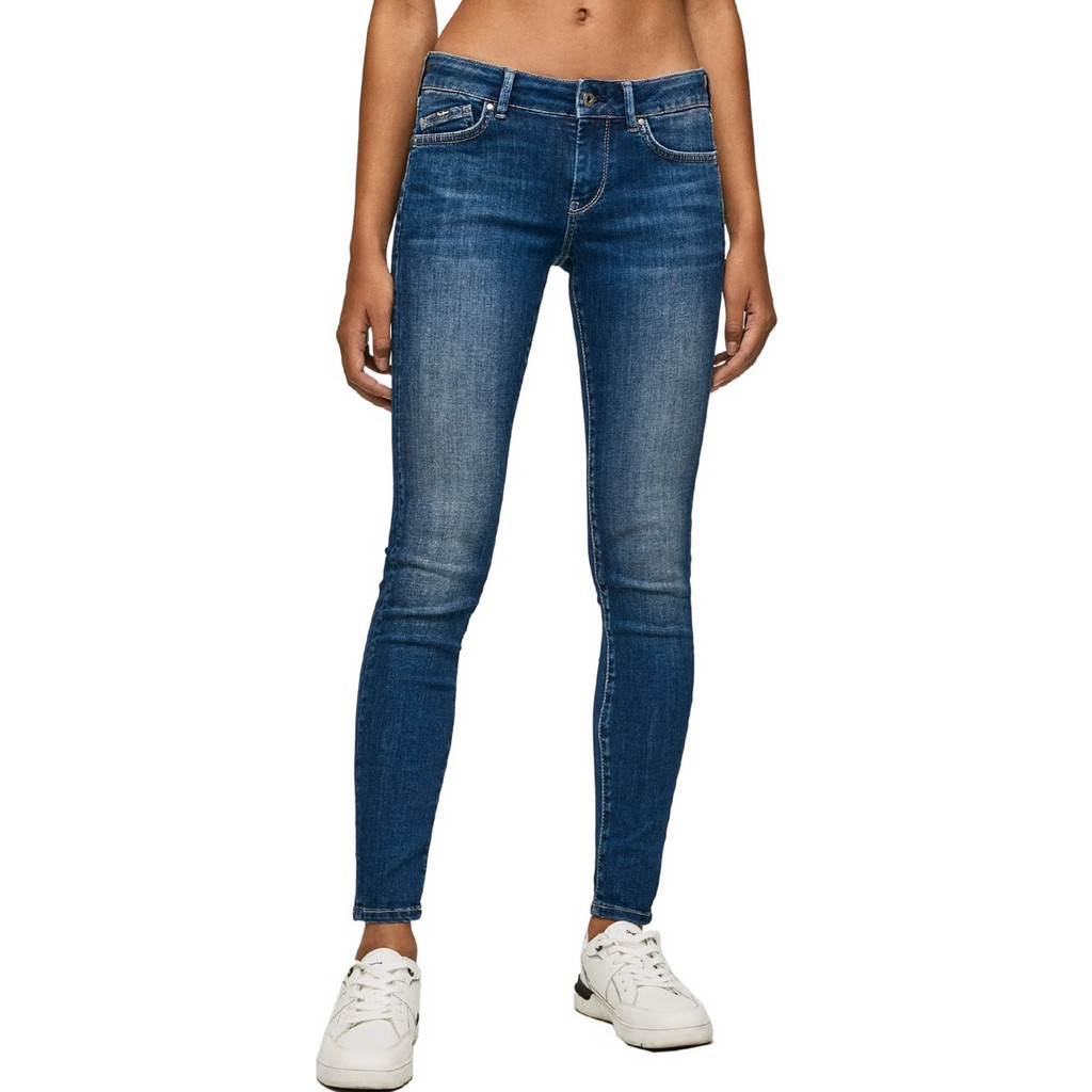 Pepe Jeans Pixie Γυναικείο Τζιν Παντελόνι Slim Εφαρμογή Μπλε ...