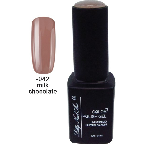Lilly Nail Art Color Gel Milk Chocolate Ημιμόνιμο Βερνίκι Νυχιών 12ml ...