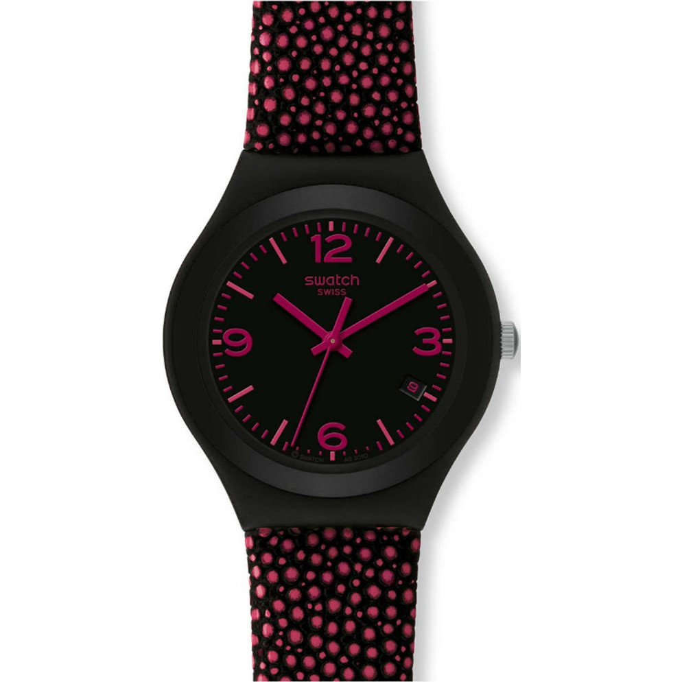 Swatch Pink Drops Γυναικείο Ρολόι με Ροζ Δερμάτινο Λουράκι YGB4005 ...
