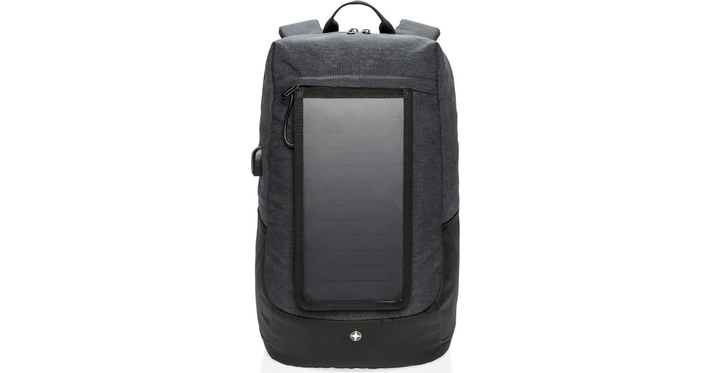 Swiss Peak Eclipse Solar Backpack Laptop 15.6" Black | BestPrice.gr