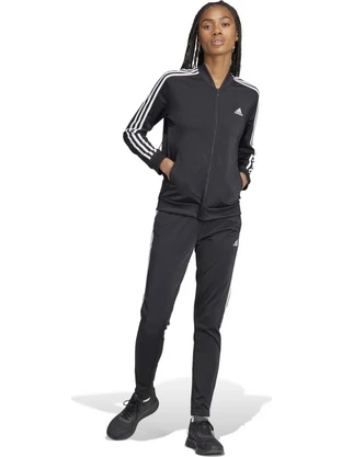 Adidas Sportswear Essentials 3-Stripes Γυναικείο Σετ Φόρμας Μαύρο ...