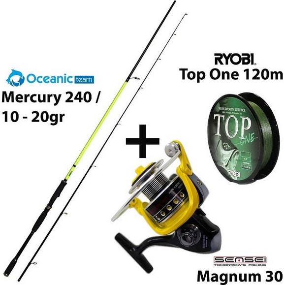 Oceanic Mercury + Sensei Magnum 30 + Ryobi Top One x4 Braid 120m Σετ ...