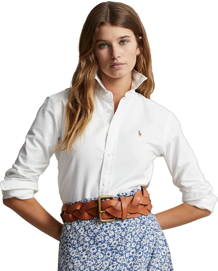 Polo Ralph Lauren Μακρυμάνικο Γυναικείο Πουκάμισο Βαμβακερό Μονόχρωμo ...