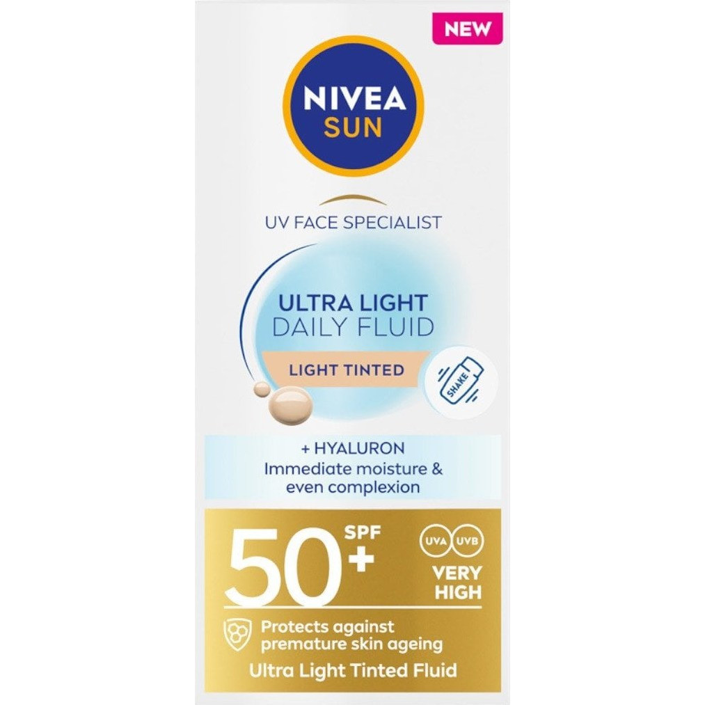 Nivea Ultra Light Daily Fluid Αντηλιακό Γαλάκτωμα Προσώπου με Χρώμα ...
