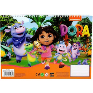 Gim Dora The Explorer Μπλοκ Ζωγραφικής A4 40 Φύλλων με Αυτοκόλλητα 345 ...