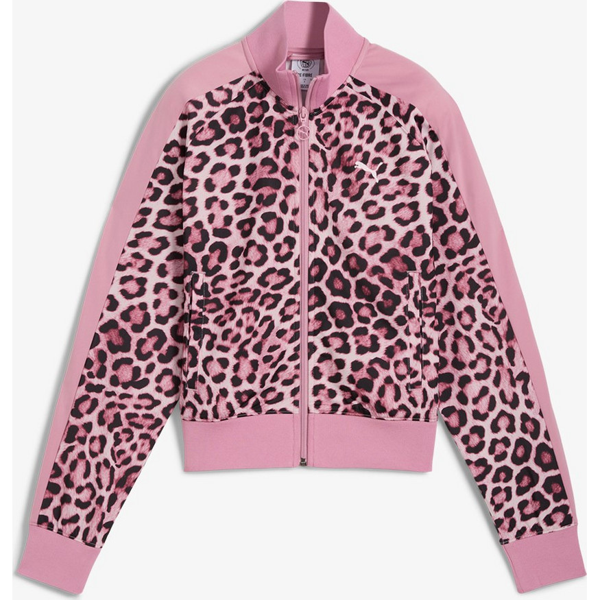 Puma T7 Leo Luxe Γυναικεία Ζακέτα Φούτερ Κοντή με Φερμουάρ Ροζ 632342 ...
