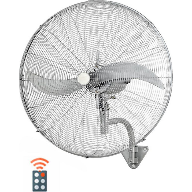 Telemax WF-650A3 Ανεμιστήρας Τοίχου 66cm 200W με Τηλεχειριστήριο Ασημί ...