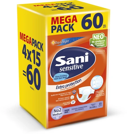 Sani Sensitive Extra Protection No2 Medium Πάνες Ακράτειας 7 Σταγόνες ...