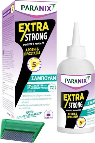 Paranix Extra Strong Σαμπουάν για Ψείρες 200ml + Χτένα | BestPrice.gr