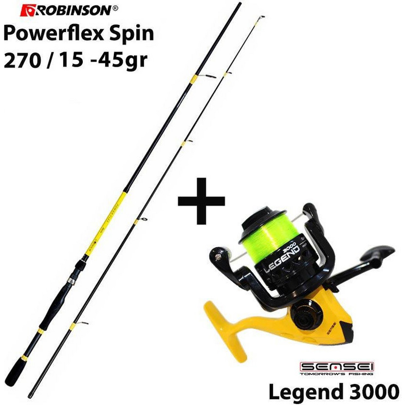 Robinson Powerflex Spin + Sensei Legend 3000 Σετ Καλάμι Ψαρέματος για ...