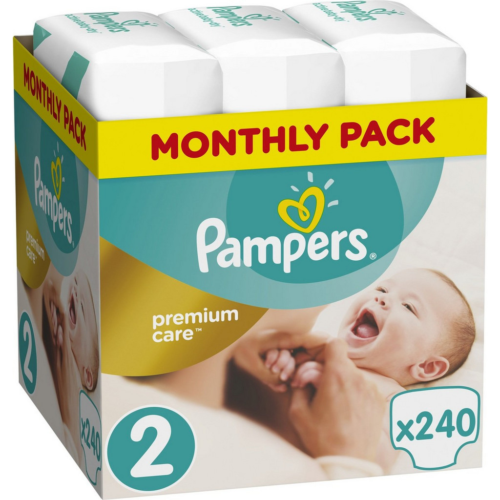 Pampers Premium Care Monthly Pack Πάνες No2 4-8kg 240τμχ | BestPrice.gr