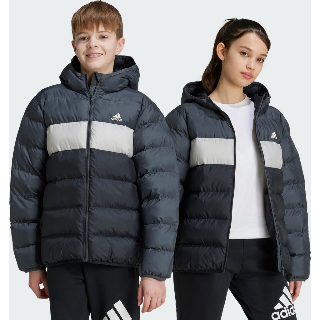 Adidas Αθλητικό Παιδικό Μπουφάν Χειμωνιάτικο Puffer Ανθρακί IY6918 ...