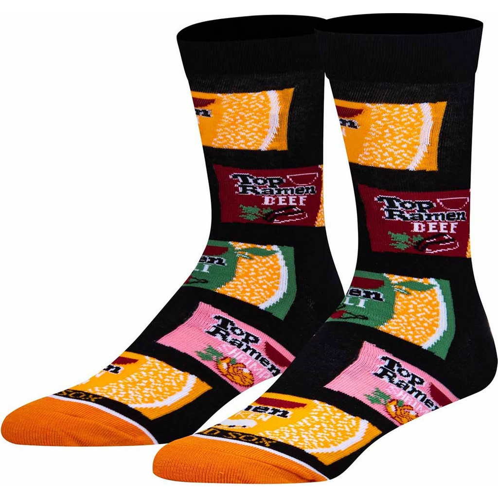Cool Top Ramen Flavors Ανδρικές Κάλτσες Ψηλές με Σχέδια Μαύρες 1Pack ...
