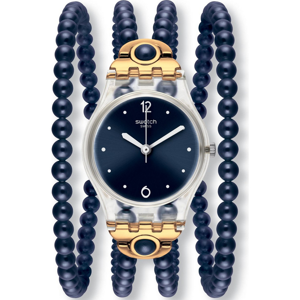 Swatch Night Prohibition Γυναικείο Ρολόι με Μπλε Λουράκι LK352 ...