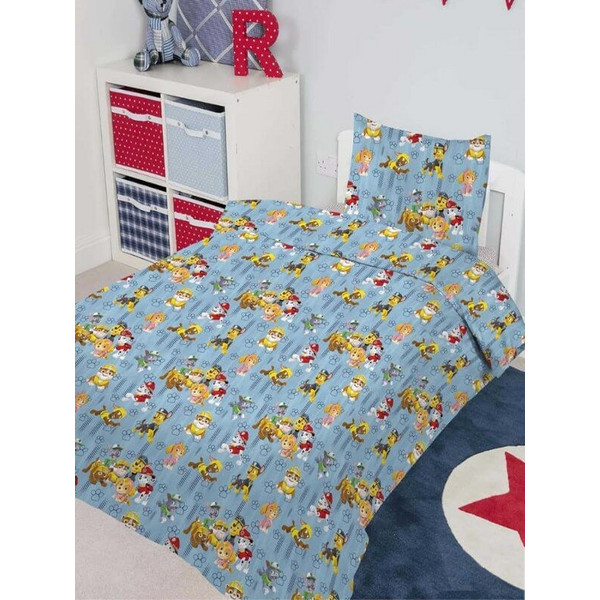 Marwa Σετ Παιδικά Σεντόνια Μονά Βαμβακερά 160x240 Paw Patrol Petrol ...