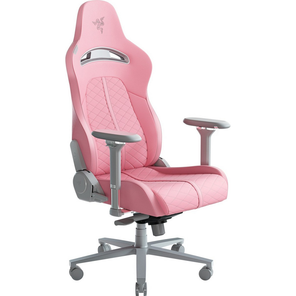 Razer Enki Quartz Pink Καρέκλα Gaming Δερματίνης με Ρυθμιζόμενα Μπράτσα ...
