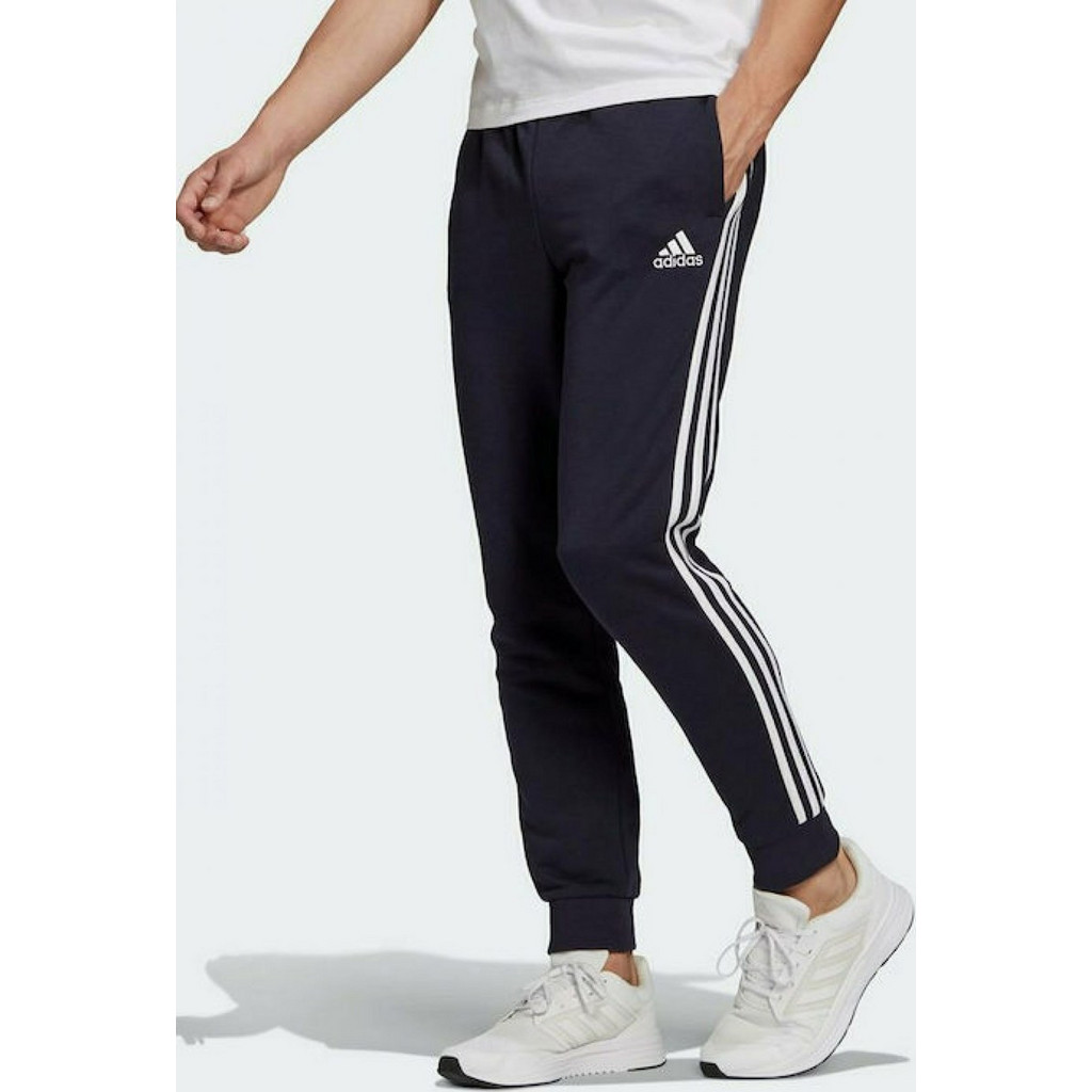 Adidas Essentials French Terry Tapered Cuff Ανδρικό Παντελόνι Φόρμας με Λάστιχο Μαύρο 3-Stripes ...