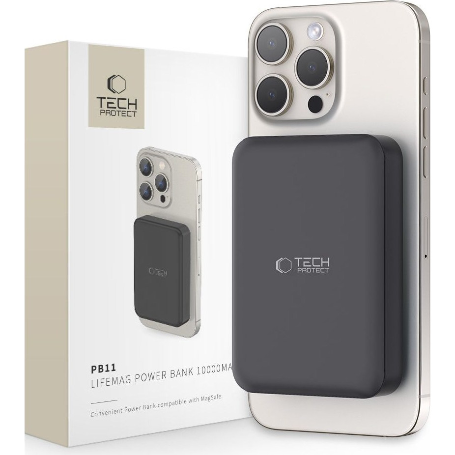 Tech-Protect PB11 Magsafe Power Bank 10000mAh 15W με Θύρα USB-C Black ...