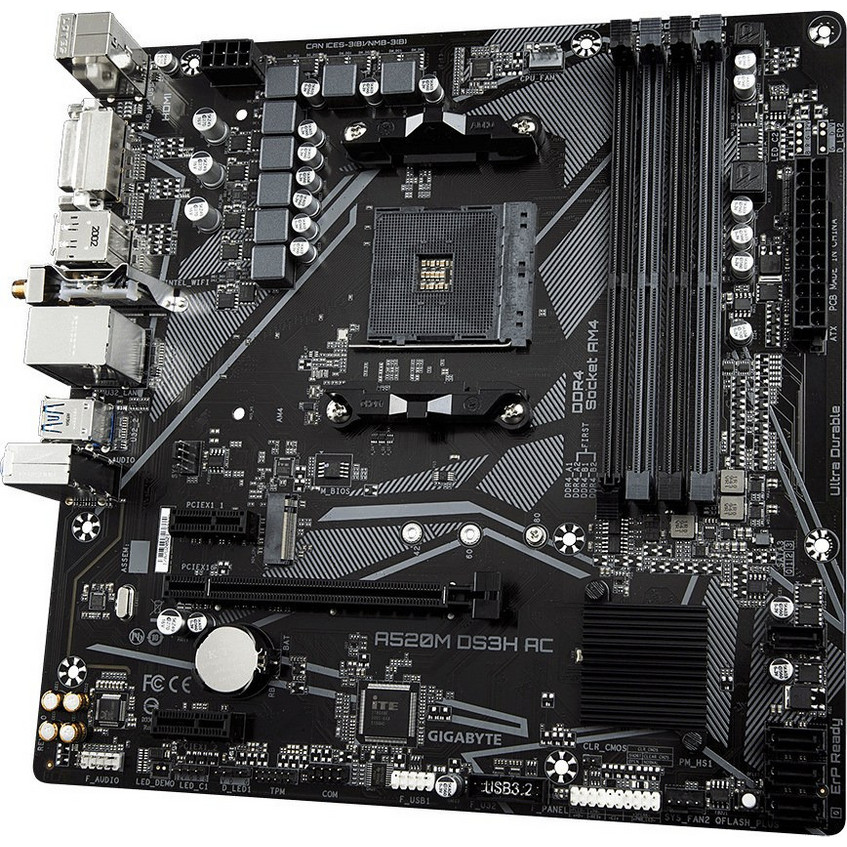 Gigabyte A520M DS3H AC Motherboard Micro ATX με AMD AM4 Socket ...
