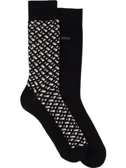 Hugo Boss Ανδρικές Κάλτσες Ψηλές με Σχέδια Μαύρες Ταμπά 3Pack 50543650 ...