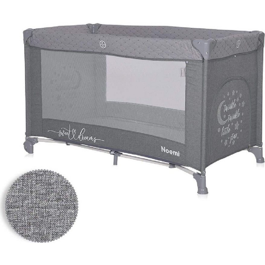 Lorelli Bertoni Noemi Παρκοκρέβατο με Στρώμα & Δίχτυ Cool Grey Star | BestPrice.gr