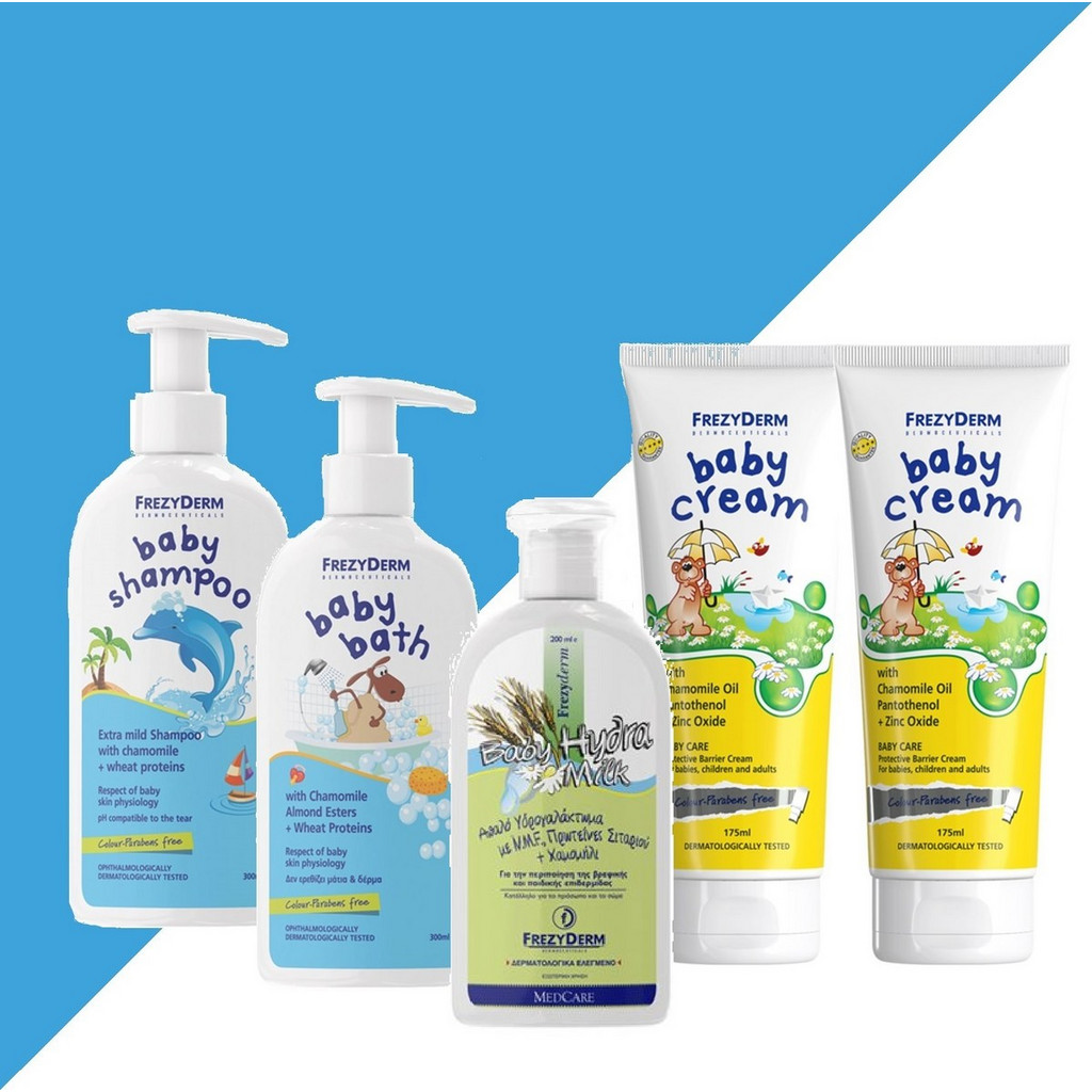 Frezyderm Baby Cream 2x175ml + Shampoo 300ml + Bath 300ml + Hydra Milk ...