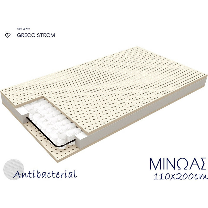 Greco Strom Μίνωας Ανατομικό Στρώμα Latex & Foam Παιδικού Κρεβατιού 101-110x200x16cm PAI.MIN.ANT ...