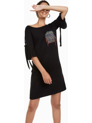 Desigual Olivia Mini Βραδινό Φόρεμα Floral Navy Μπλε 18SWVWBY ...