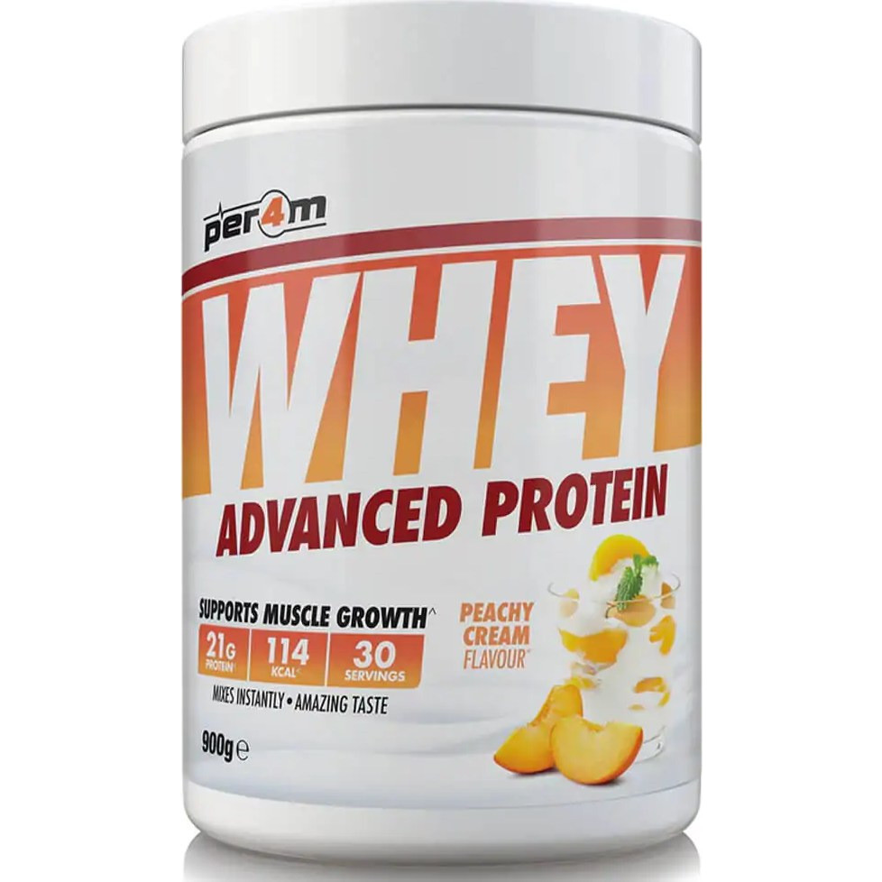 Per4m Whey Advanced Peachy Cream Πρωτεΐνη Ορού Γάλακτος Χωρίς Γλουτένη ...