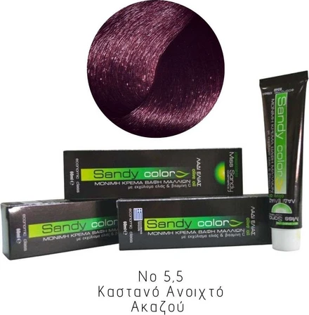 Miss Sandy 5/5 Καστανό Ανοιχτό Ακαζού Μόνιμη Βαφή Μαλλιών 60ml ...