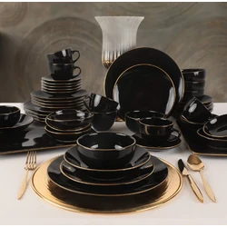 Hermia Σετ Πιάτα Φαγητού Πορσελάνης Λευκά Καφέ Γαλάζια 24τμχ 387GRP1352 ...