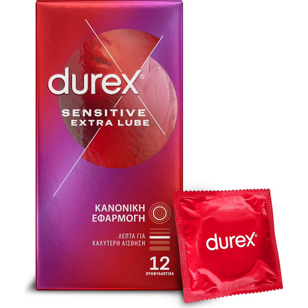 Durex Sensitive Extra Lube Προφυλακτικά Λεπτά με Λιπαντικό 12τμχ | BestPrice.gr