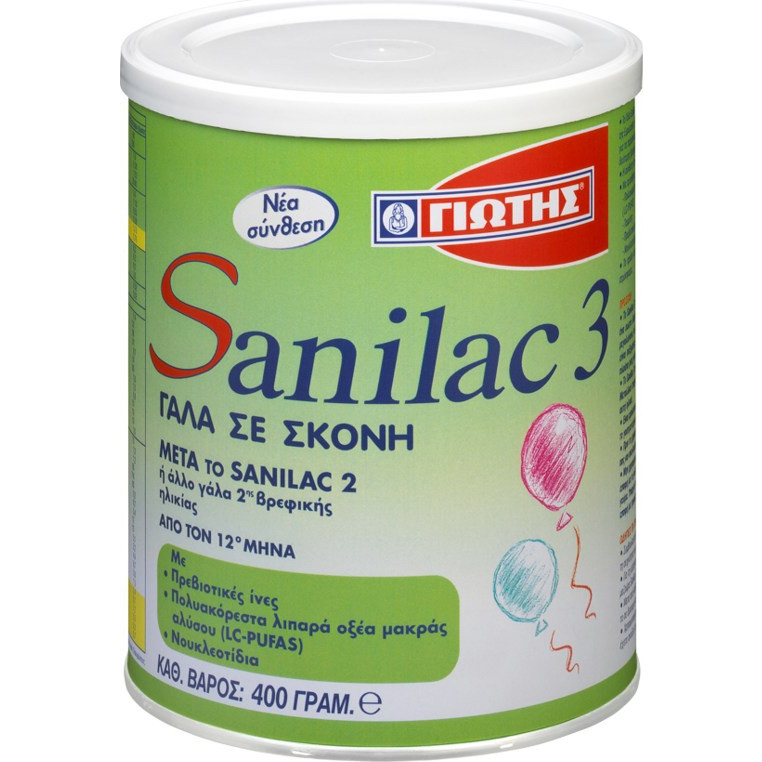 Γιώτης Sanilac 3 Βρεφικό Γάλα Σκόνη 12m+ 400gr | BestPrice.gr