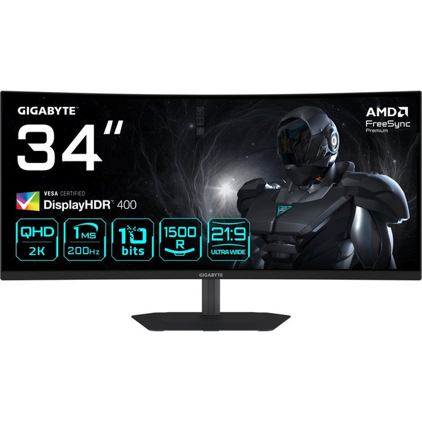 Gigabyte G34WQC2 Ultrawide VA HDR Curved Gaming Monitor 34" 3440x1440 ...
