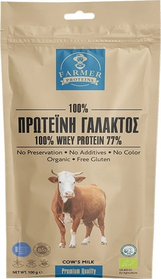 Farmer Proteins Πρωτεΐνη Ορού Γάλακτος Γράμμωσης Χωρίς Γλουτένη 100gr ...