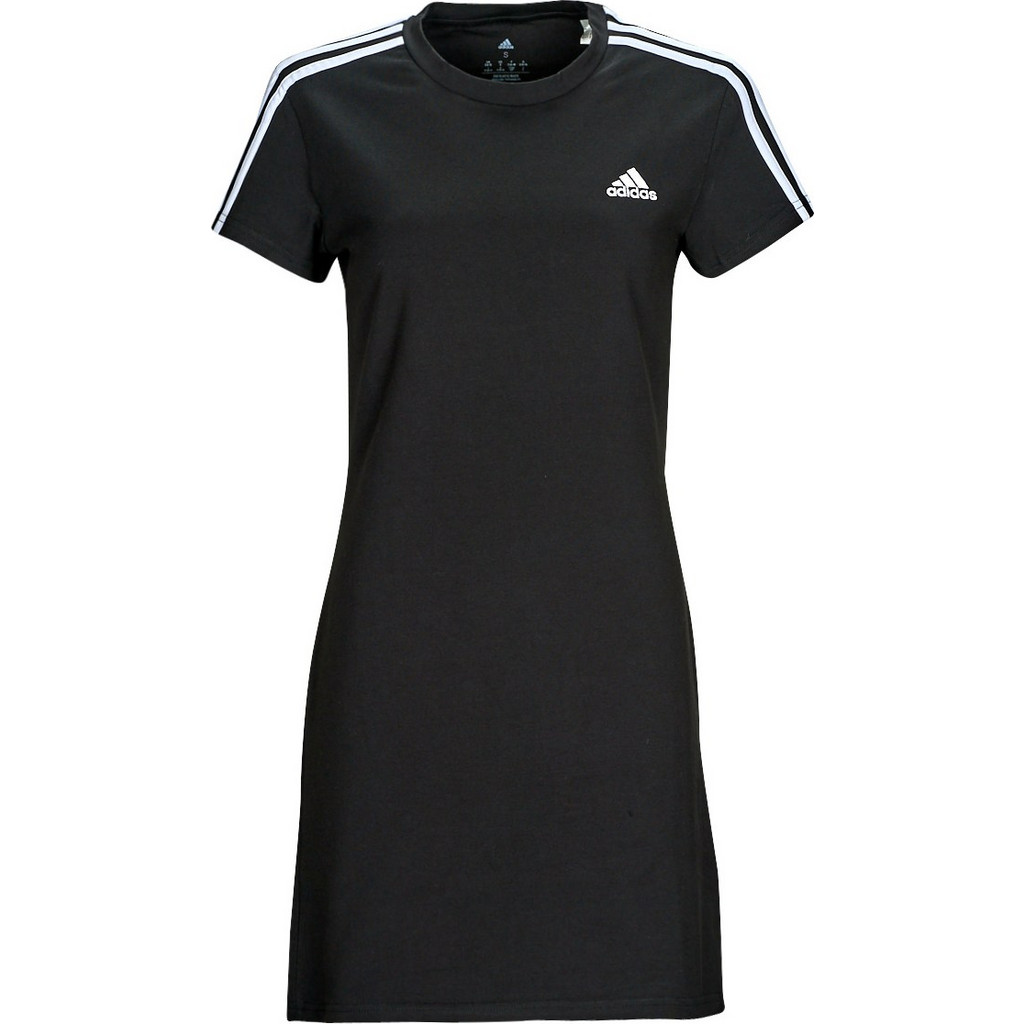 Adidas Essentials 3-Stripes Tee Mini Καλοκαιρινό Αθλητικό Φόρεμα Μαύρο ...