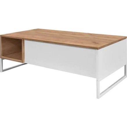 Matis Pegaz Τραπεζάκι Σαλονιού Ορθογώνιο Ξύλινο με Μεταλλική Βάση ...