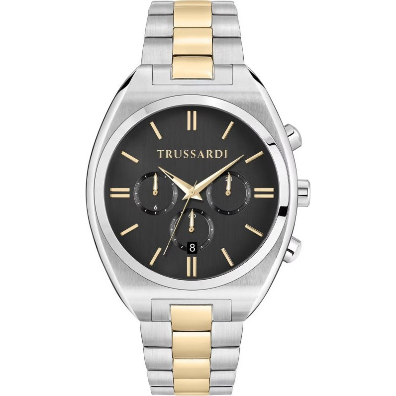 Trussardi Metropolitan Ανδρικό Ρολόι Χρονογράφος με Ασημί Χρυσό ...