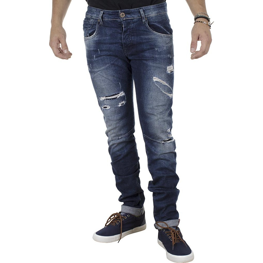 Back2Jeans Ανδρικό Τζιν Παντελόνι Slim Εφαρμογή Μπλε B27 | BestPrice.gr