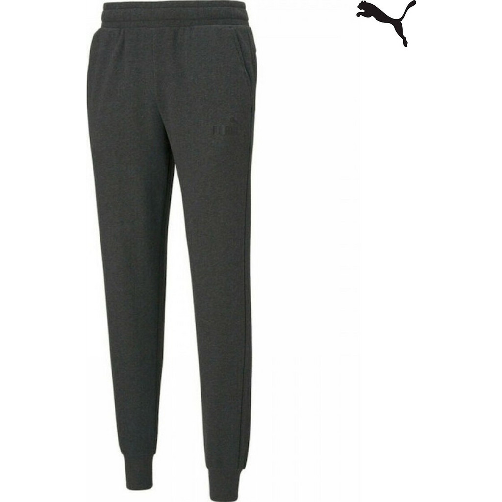 Puma Essential Ανδρικό Παντελόνι Φόρμας με Λάστιχο Ανθρακί 586716-07 ...