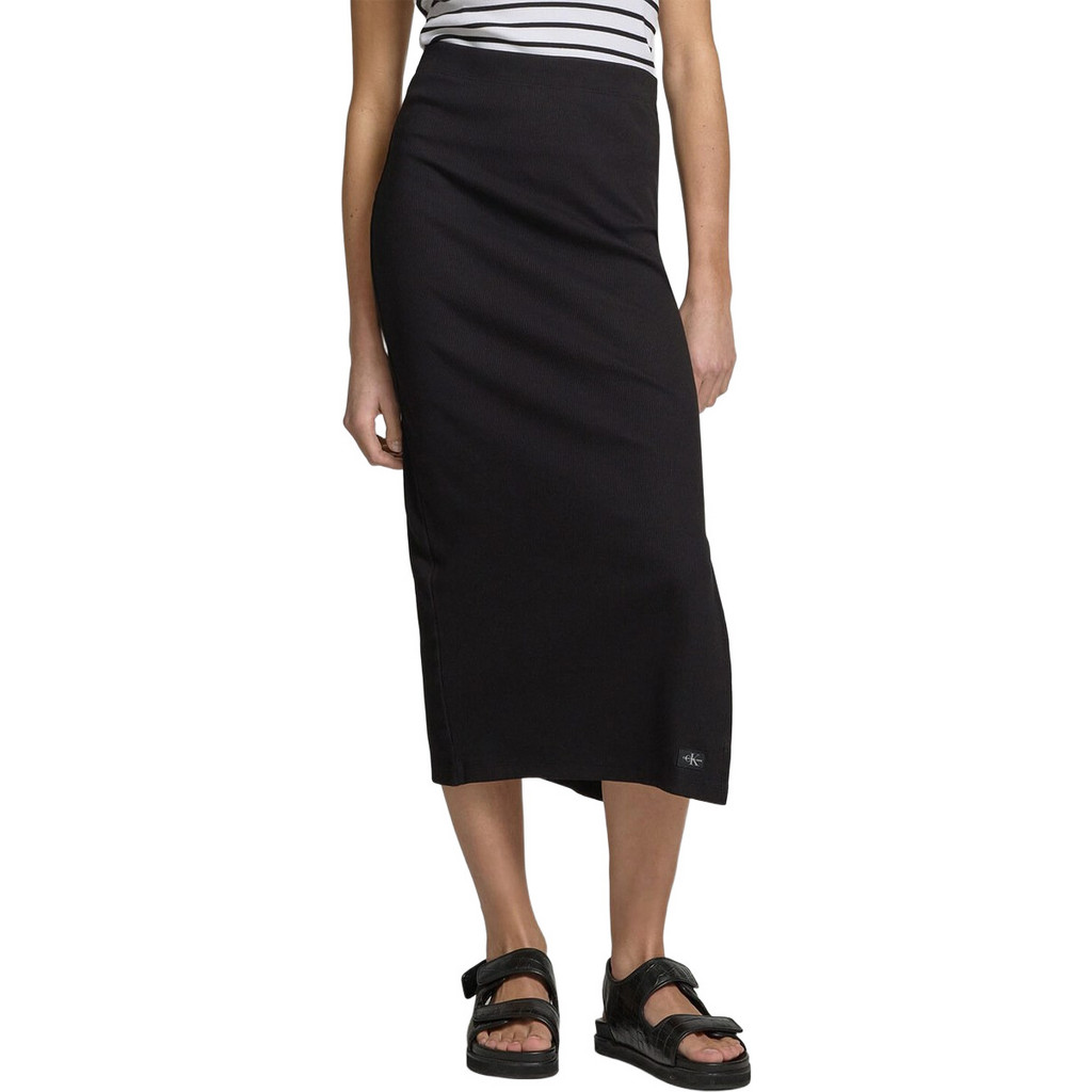 Calvin Klein Μίντι Φούστα Υφασμάτινη Ψηλόμεση Pencil Μαύρη J20J225331 ...