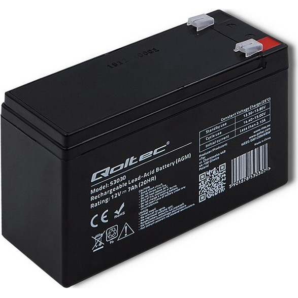 Qoltec 53030 Μπαταρία VRLA-AGM 12V 7Ah | BestPrice.gr