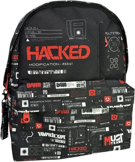 Must Inspiration Hacked Σχολική Τσάντα Πλάτης Γυμνασίου - Λυκείου Μαύρη ...