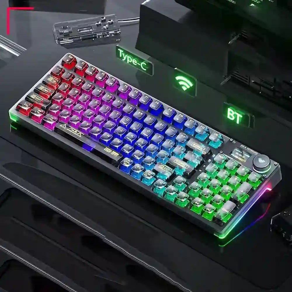 Aula F98 Pro Ασύρματο Μηχανικό Gaming Πληκτρολόγιο με Ice Crystal ...