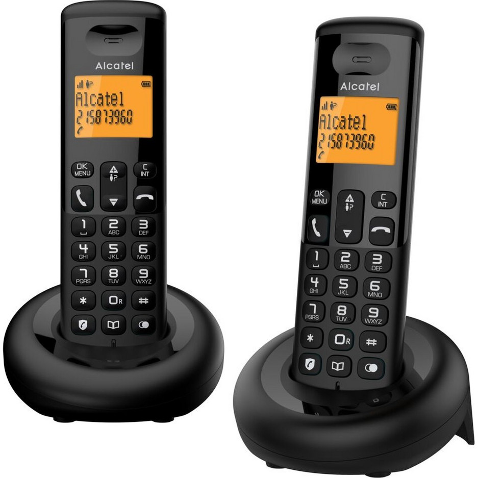 Alcatel E160 Ασύρματο Τηλέφωνο Σετ Duo Μαύρο | BestPrice.gr