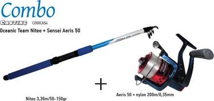 Oceanic Niteo + Sensei Aeris 50 Σετ Καλάμι Ψαρέματος για Casting ...