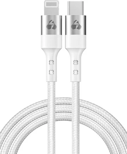 Powertech PTR-0127 Braided USB-C to Lightning Cable 20W 1m White ...