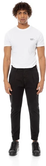 Cover Lucas Ανδρικό Παντελόνι Chino Ελαστικό Κανονική Εφαρμογή Μαύρο ...