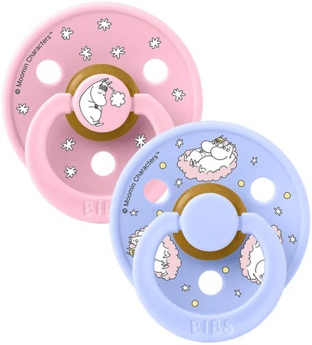 BIBS x Moomins Πιπίλες Καουτσούκ 6-18m Sailing Nordic Baby Pink Hush ...