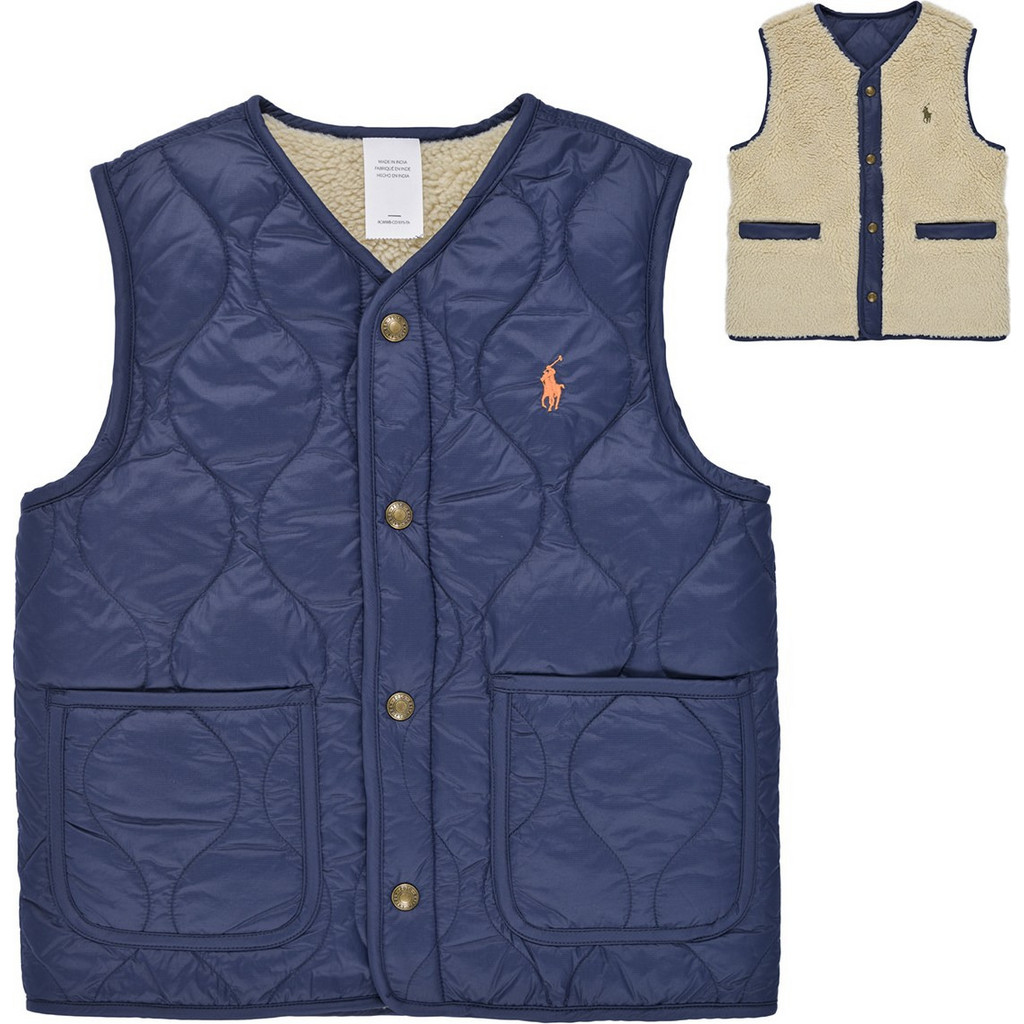 Polo Ralph Lauren Αμάνικο Παιδικό Μπουφάν Χειμωνιάτικο Καπιτονέ Navy ...